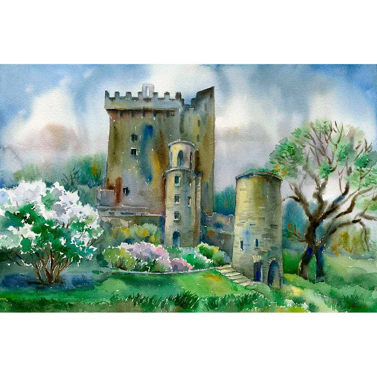 'Blarney Castle Springtime Ireland' Giclee Print ready to frame